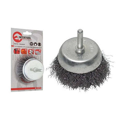 Щетка чашечная 75 мм для дрели, 1/4" (пучки витой проволоки) INTERTOOL BT-3075 (ID#440518770 ...