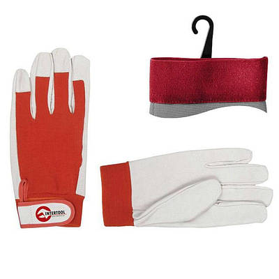 Шкіряна рукавичка комбінована зі шкіри і тканини INTERTOOL SP-0012, ціна: 149 ₴, купити на Prom.ua