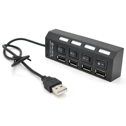 USB 2.0 HUB на 4 порта з перемикачем на кожен порт: продаж, ціна у ...