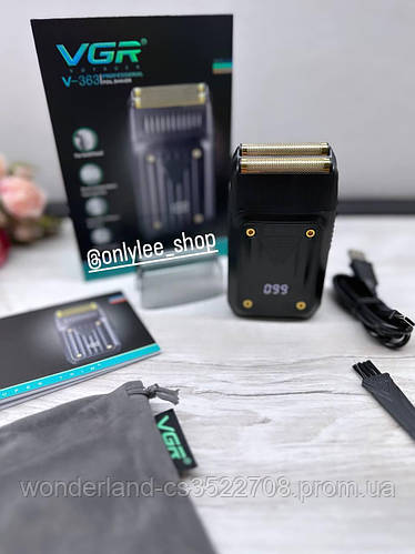 Электробритва мужская аккумуляторная портативная VGR V-363 для сухого бритья усов и бороды с ...