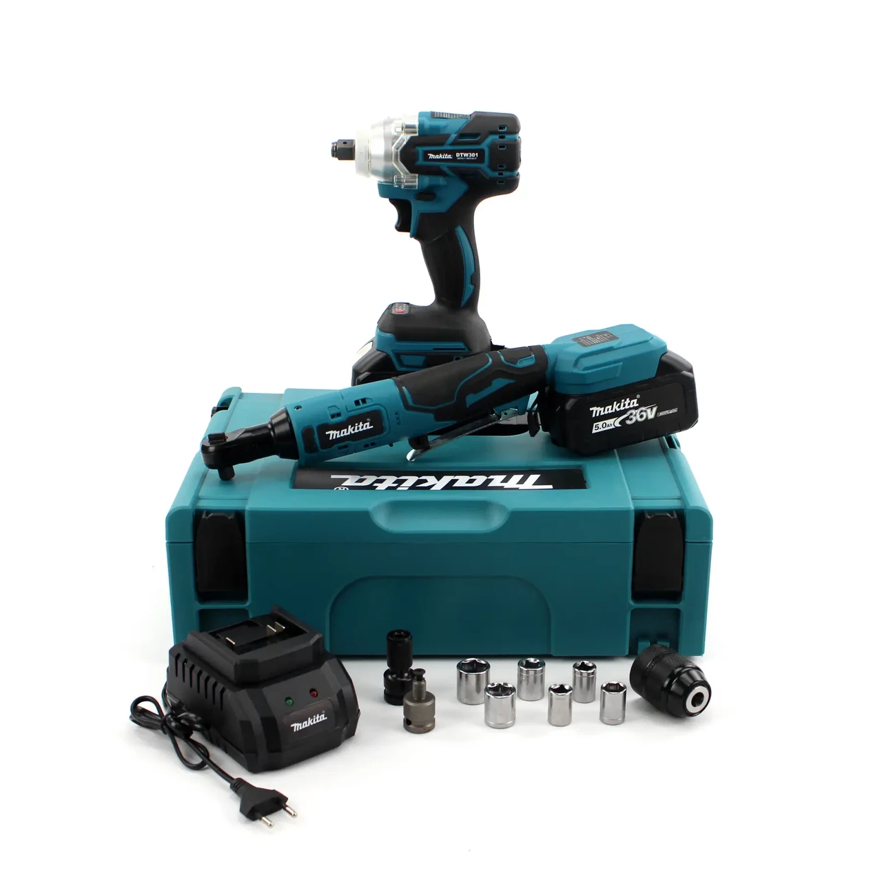 Аккумуляторный набор инструментов Makita + 2 АКБ 36V(Гайковерт DTW301 ...