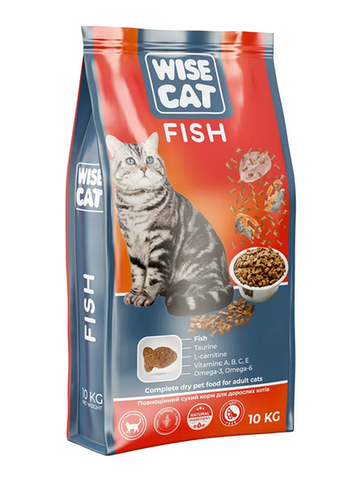Wise Cat Fish сухий корм для котів з Рибою 10 кг, ціна: 780 ₴, купити ...
