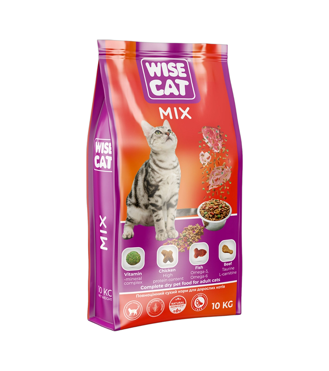 Wise Cat Mix сухий корм для котів Мікс 10 кг (ID#2489629401), ціна: 780 ₴, купити на Prom.ua