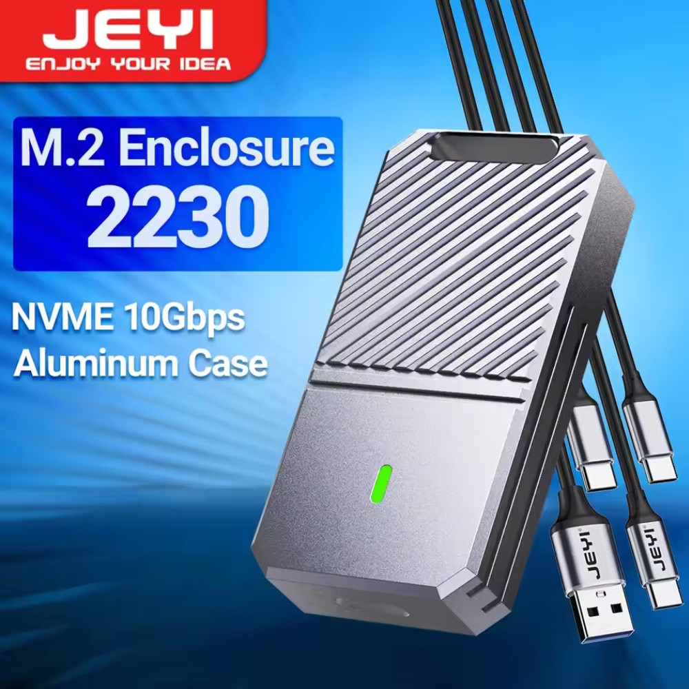 Зовнішній адаптер JEYI Zebra M.2 NVMe 2230 PCIe SSD to USB 3.2 Gray ...