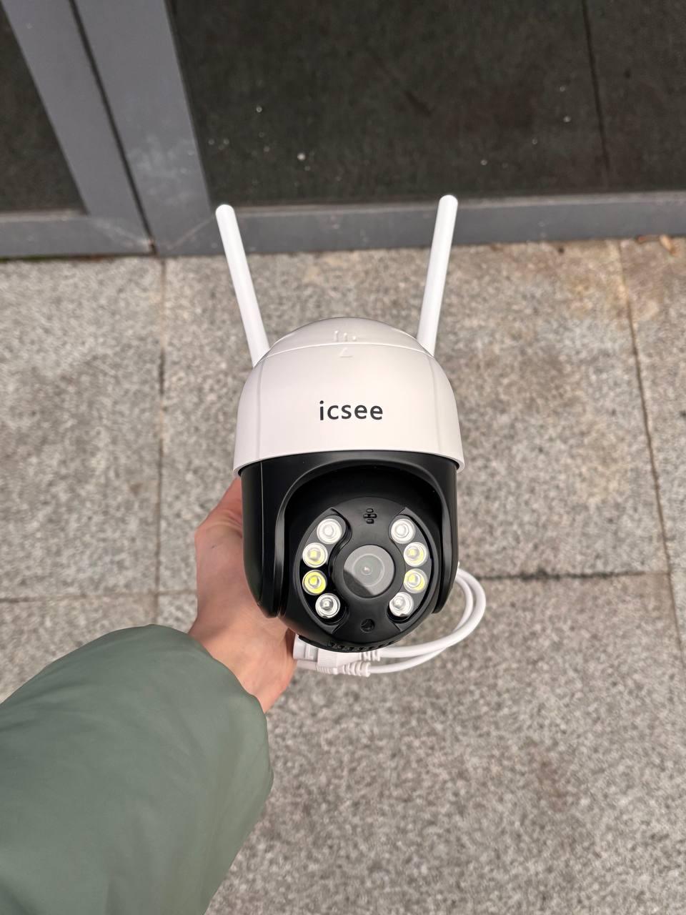 IP Wi-Fi Камера ICSee А8 зовнішнього відеоспостереження вай-фай вулична поворотна купольна GIF ...