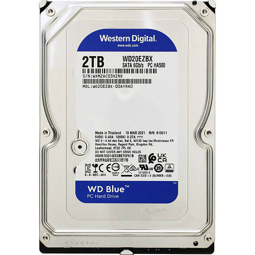 Накопичувач HDD WD Blue SATA 2.0TB WD Blue 7200 rpm 256MB (WD20EZBX ...