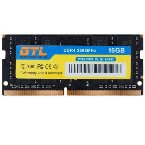 Пам'ять SO-DIMM, DDR4, 16Gb, 2666 MHz, GTL, 1.2V, CL19 (GTLSD16D426BK ...