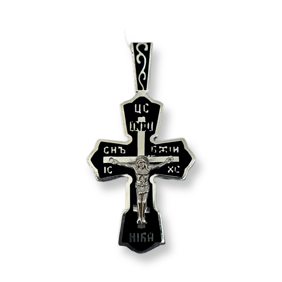 Купити Чоловічий срібний хрест 925 проби з емаллю – православний хрестик Kukla Jewelry 3106 за 1 ...