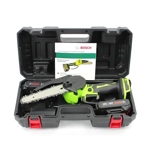 АКБ-гілкоріз у кейсі з 2 АКБ шина 15 см Bosch Universal Chain 18 (24 V, 5 Аh), Акумуляторна ...