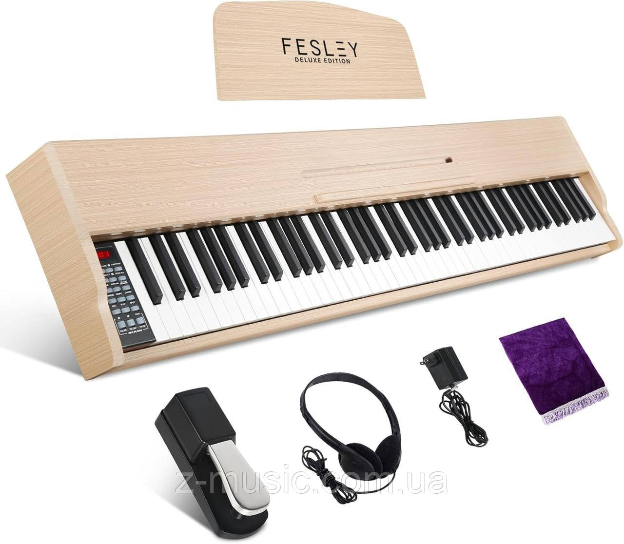 Цифрове піаніно Fesley FEP300 (педаль, пюпітр, навушники, накидка, блок ...
