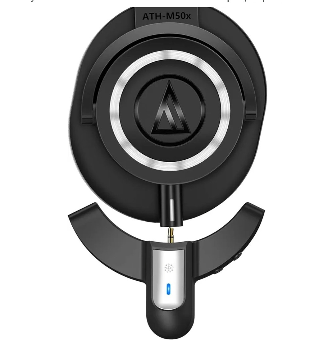 Бездротовий адаптер Bluetooth YOCOWOCO для навушників Audio-Technica ATH-M50X з aptX, чорний ...