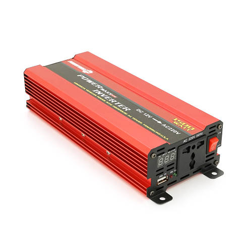 Инвертор напряжения NV-1500 (900Вт)+LCD, 12/220V, approximated, 1 универсальная розетка, клемы ...