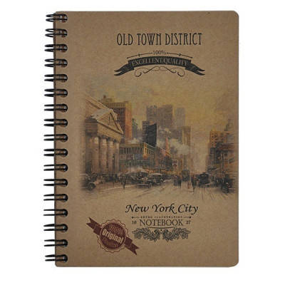 Блокнот Buromax spiral side, А6, 80sheets, KRAFT, square, assorted (BM ...