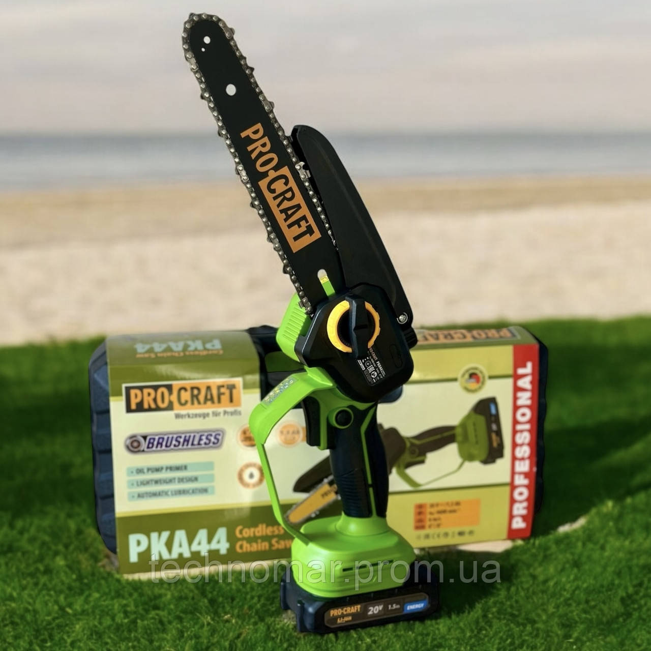 Бездротова акумуляторна ланцюгова пилка Procraft PKA44 шина 6 та 8 дюймів у кейсі 1 АКБ, ціна ...