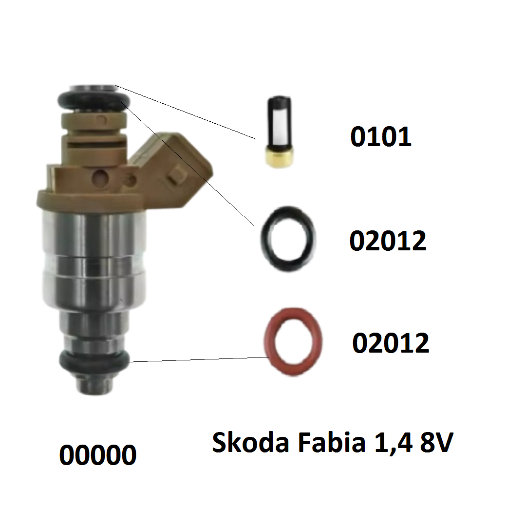 Ремкомплект форсунок Skoda Fabia 1,4 047906031, 5WP4274, 5WS02620 (ID ...