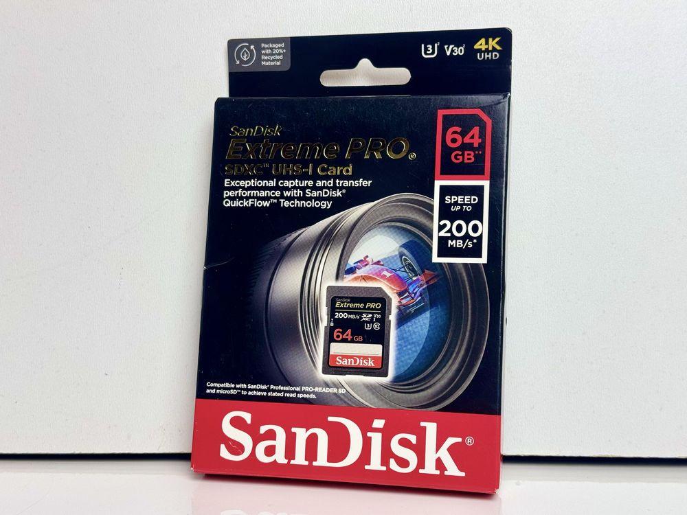 Нова Карта пам',яті флеш-карта SanDisk Extreme Pro SD 64GB C10 UHS-I ...