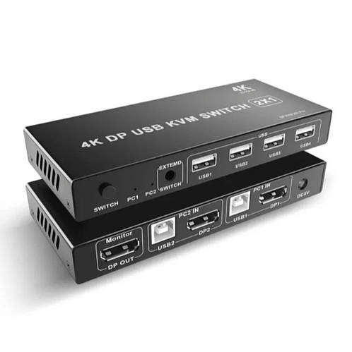 2-портовий KVM Switch 2 Port Ultra HD, USB і DP Switcher перемикач, ціна: 1140 ₴, купити на Prom.ua