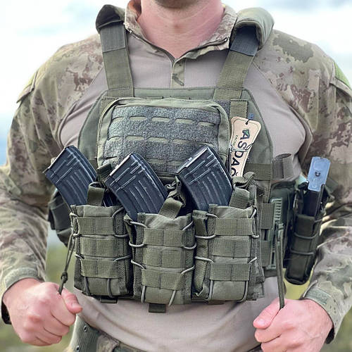 Плитоноска ASDAG олива з системою швидкого скидання Cordura під плити ...