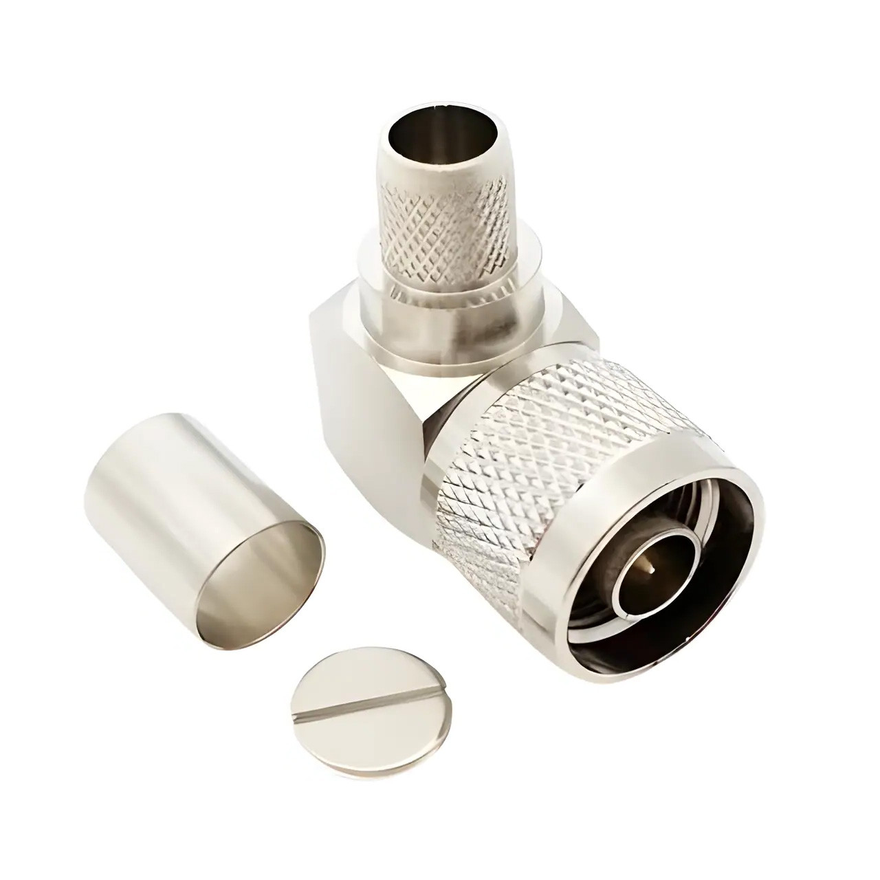 Кутовий конектор N type Male (тато) під обтиск на кабель RG-8 RG-213 LMR400 SYV-50-7 N (ID ...