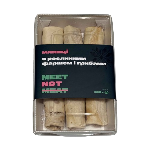 Млинці з рослинним фаршем та грибами, 420 г, Meat not Meat - Пан і ...