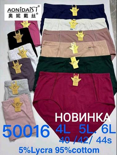 Жіночі виликі трусики Aonidaisi 50016 4XL, 5XL, 6XL. 56/58/60р. (ID#2505227547), ціна: 125 ...