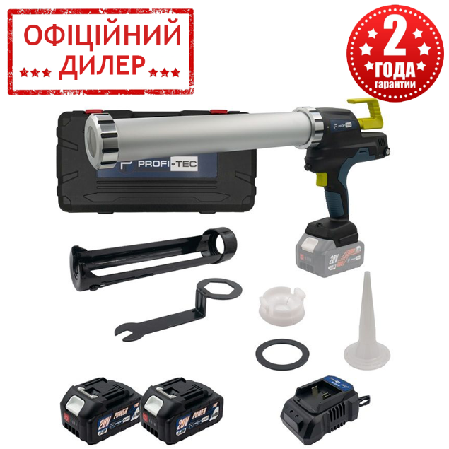 Пистолет-шприц для герметиков аккумуляторный PROFI-TEC STP PCG20BL ...