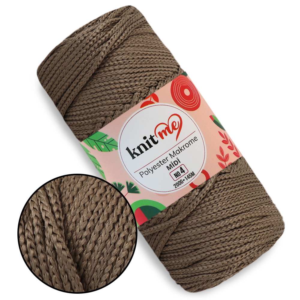 Шнур Knit Me Macrome Midi 4 мм, Коричневий No242 - купити інтернет-магазин товарів для рукоділля ...