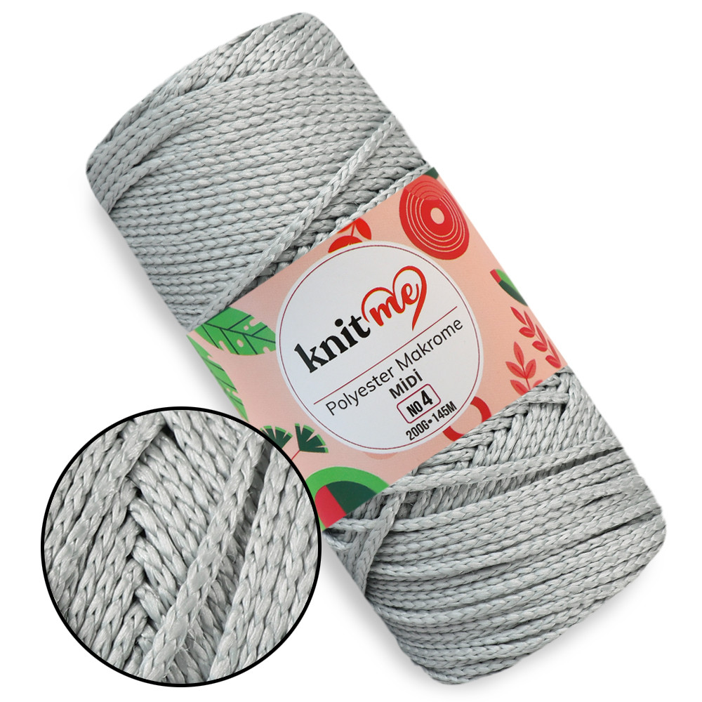 Шнур Knit Me Macrome Midi 4 мм, Світло-сірий No213 - купити інтернет-магазин товарів для ...