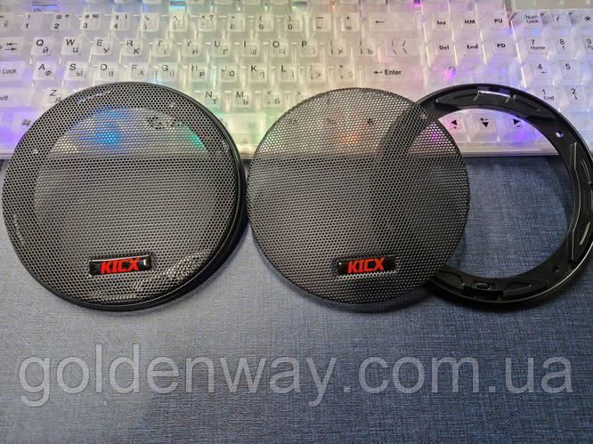 Автомобільні сітки на динаміки 100 мм 10 см комплект 2 штуки з лого Kicx захисна решітка ...