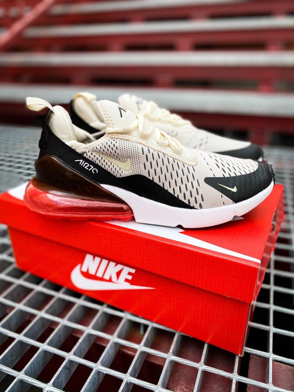 Унісекс кросівки Nike Air Max 270 Light Bone Grey Black Red (ID ...