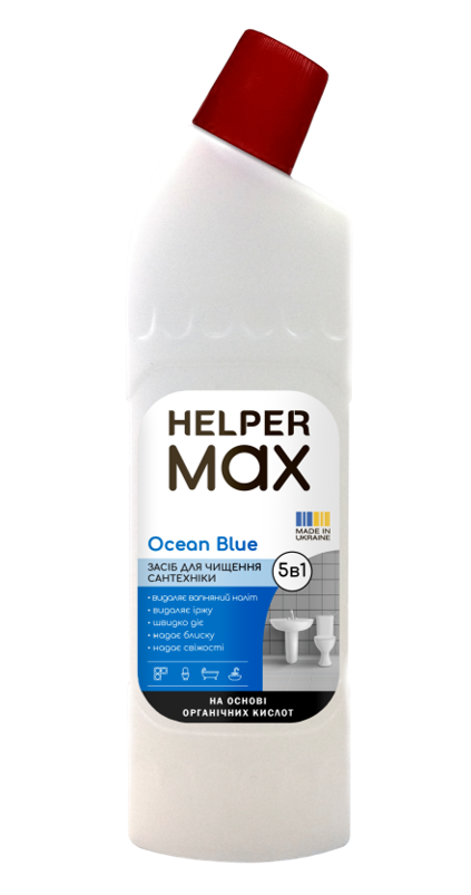 Средство для чистки унитазов гель 1л HELPER Max Ocean Blue: продажа ...