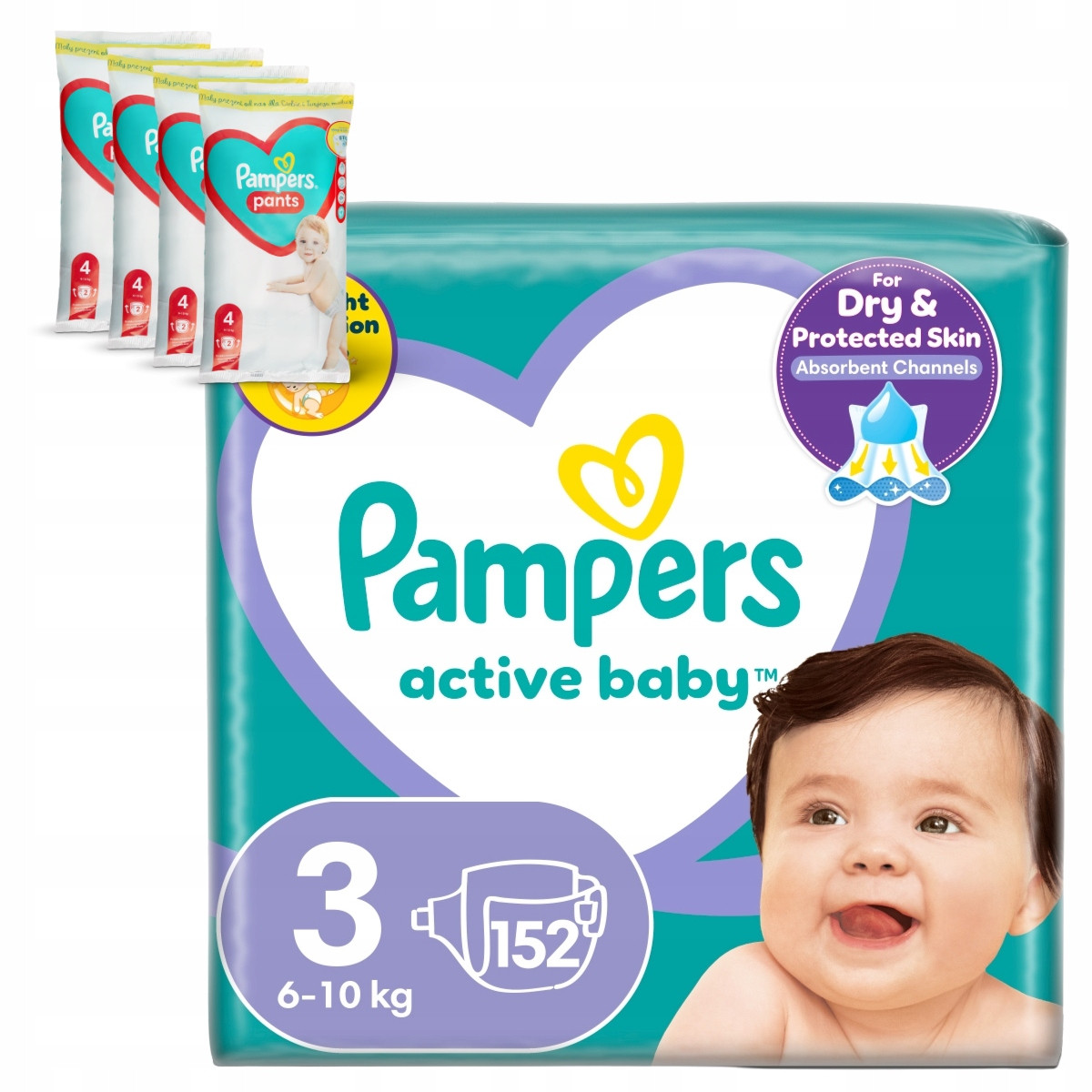 Памперс Active Baby підгузники для дітей розмір 3 152 штуки 6кг-10кг ...