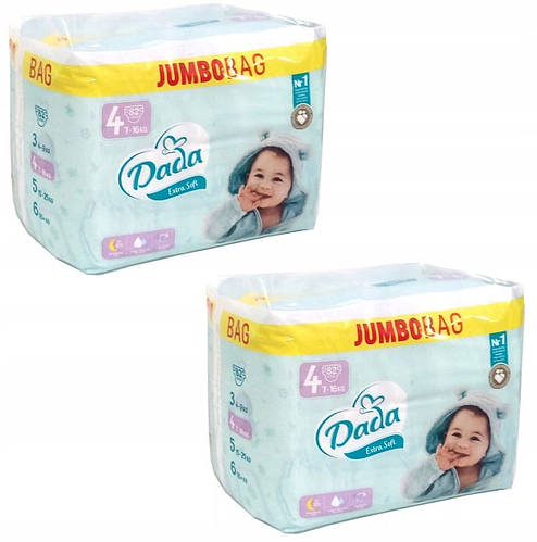 Підгузки Dada Extra Soft розмір 4 82 шт. памперси 164 7-16кг (ID ...