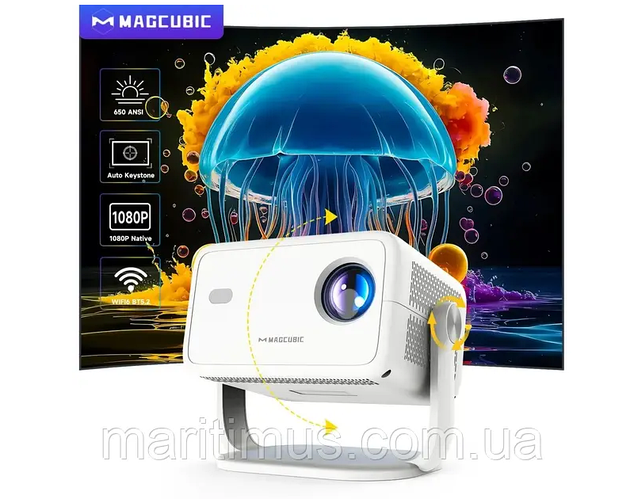 Проектор MAGCUBIC L018 4K 650Ansi Android 11 Wi-Fi 6 автофокус Портативный домашний кинотеатр ...