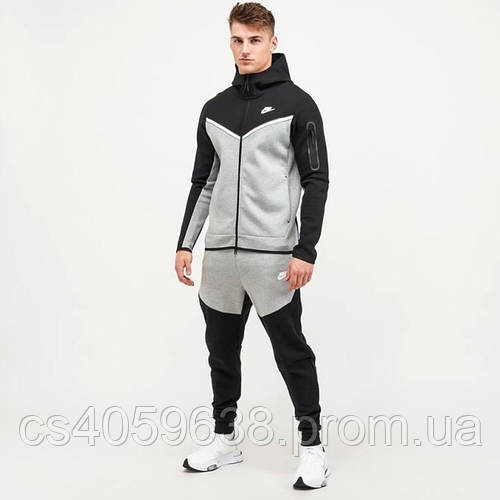 Костюм Nike Tech Fleece для чоловіків, весна-осінь, даблфейс, з принтом ...
