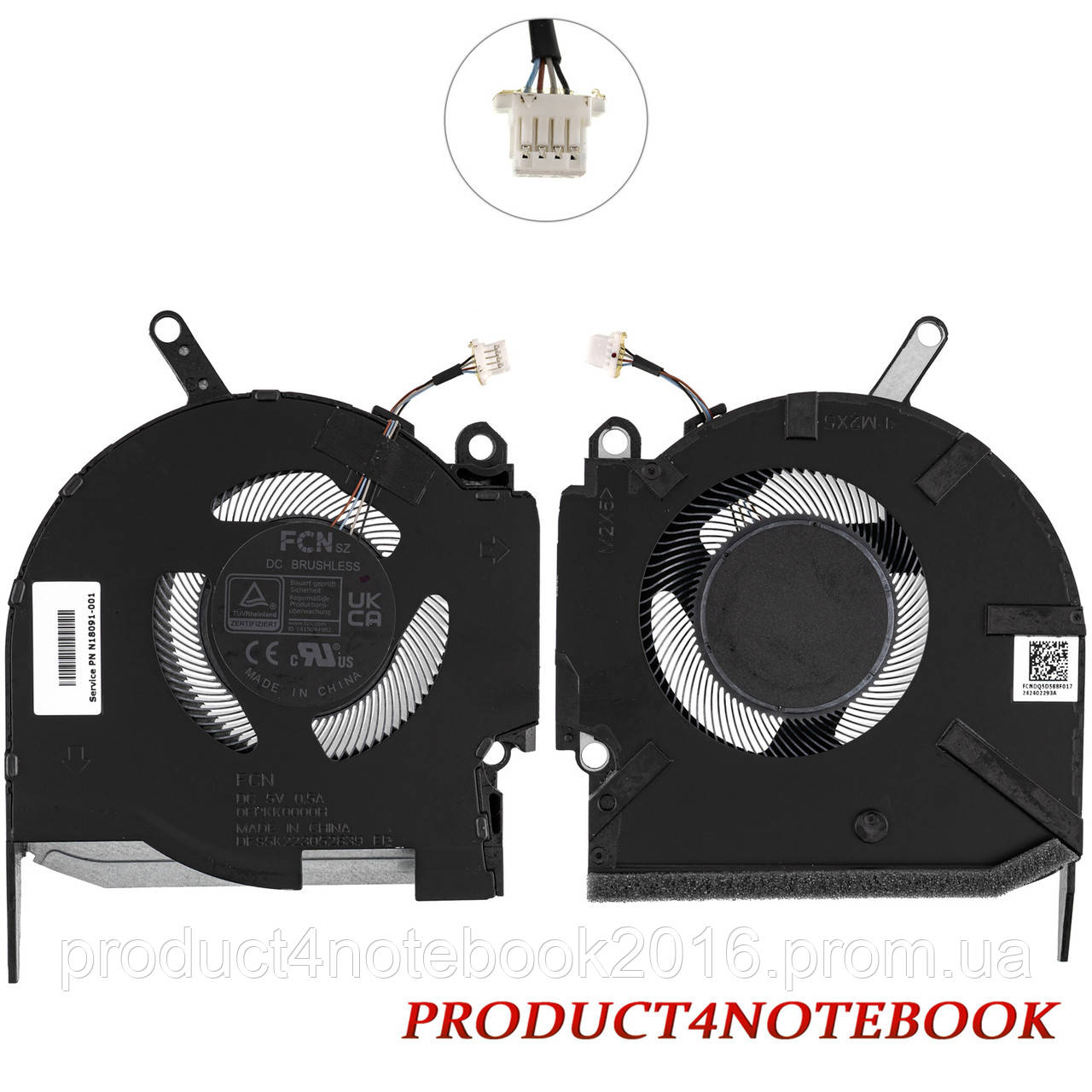 Оригинальный вентилятор для ноутбука HP Omen 16-K (CPU FAN), 5V, 60W ...