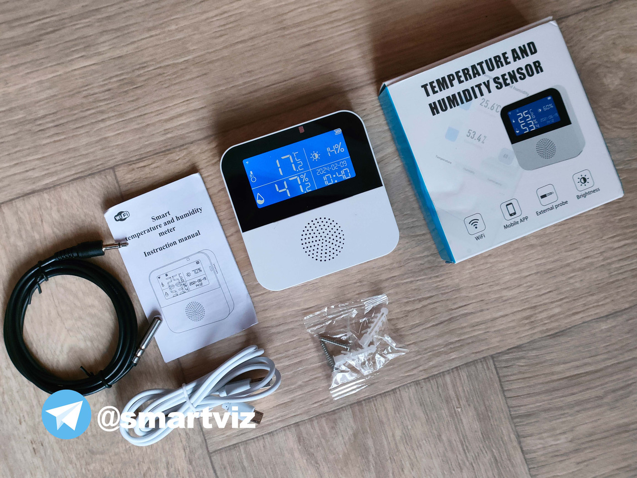 Умный датчик температуры и влажности с внешним сенсором Wifi - Tuya ...