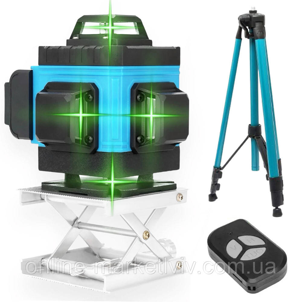 Купить Лазерный уровень 4D на 16 линий со штативом и пультом, в кейсе ...