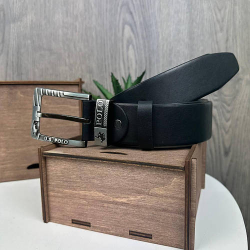Чоловічий шкіряний ремінь класичний стиль Polo, поясний ремінь із ...