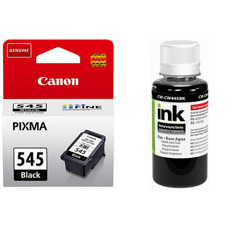 Картридж Canon PG-545 Black (8287B001)+ Чорнило ColorWay CW-CW445BK01 ...
