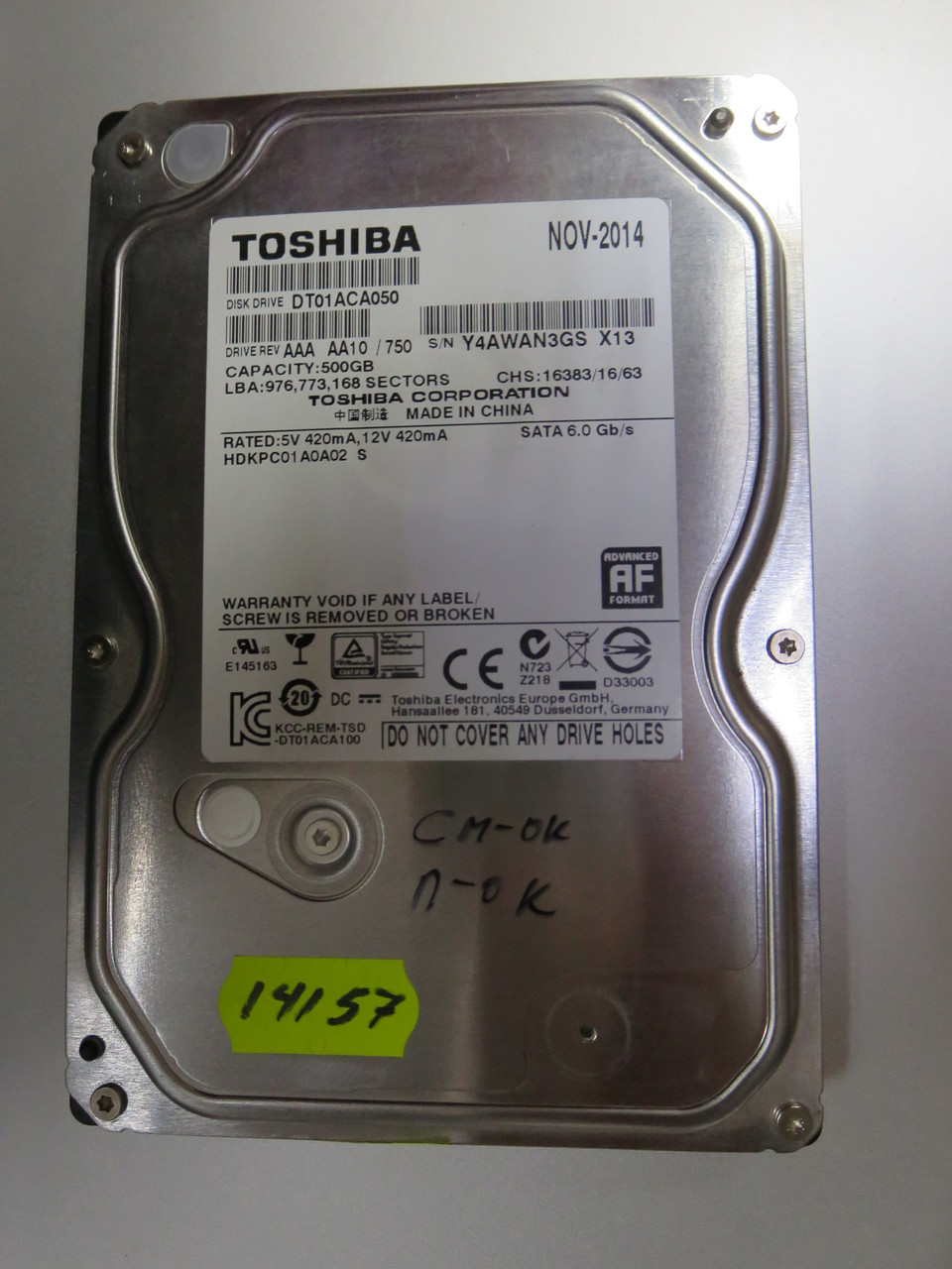 Жесткий диск HDD Toshiba DT01ACA050 500Gb №14157 (ID#2528610194), цена ...