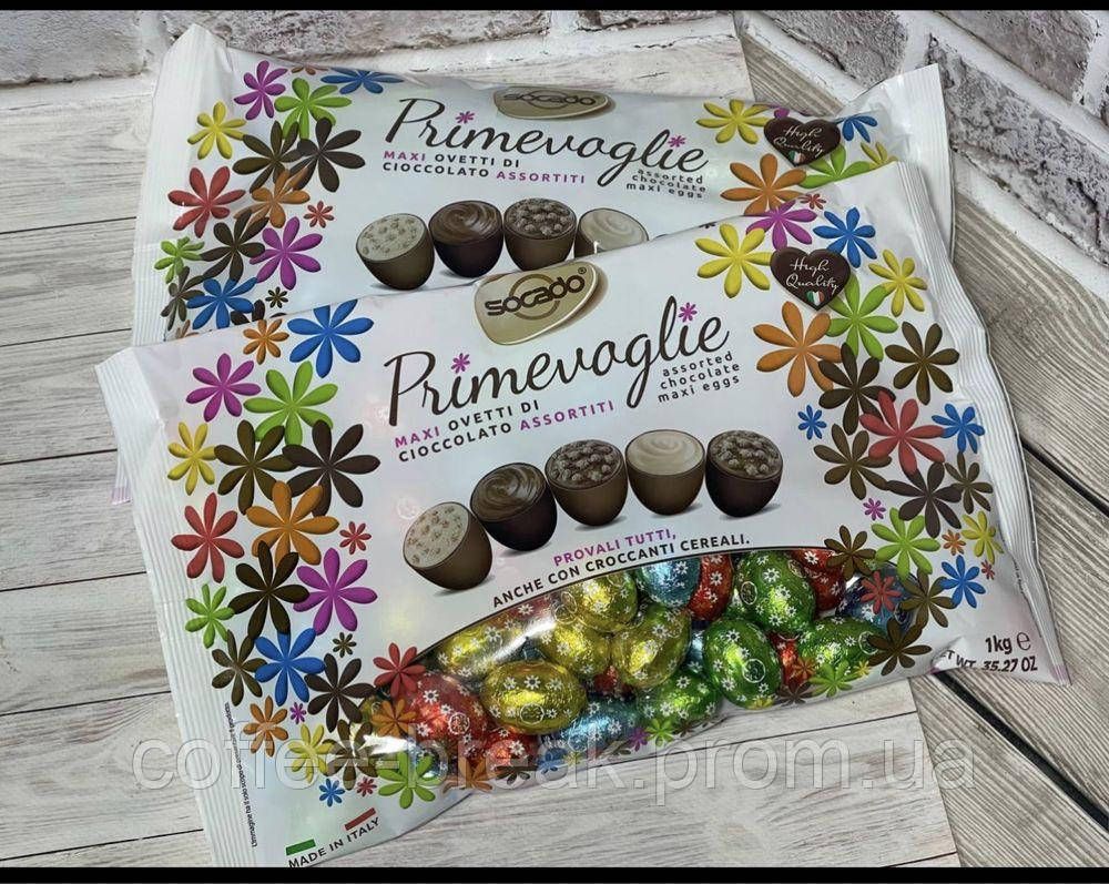 Цукерки шоколадні яйця з начинкою асорті Socado Primevoglie Maxi Ovetti ...