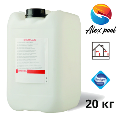 Litokol Idrokol X20 5 кг Латексна добавка Літокол Идрокол X20 в цементні розчини (X200005 ...