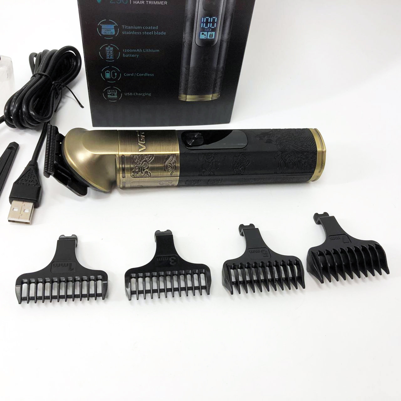 Бритва професійна для гоління VGR V-296, Тример для стрижки бороди акумуляторний, LD-103 ...