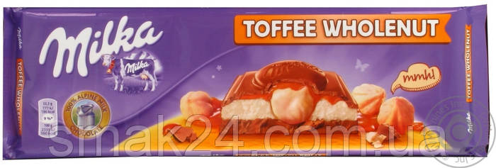 Купити Шоколад Milka Toffee Wholenut (з карамеллю та суцільним фундуком ...