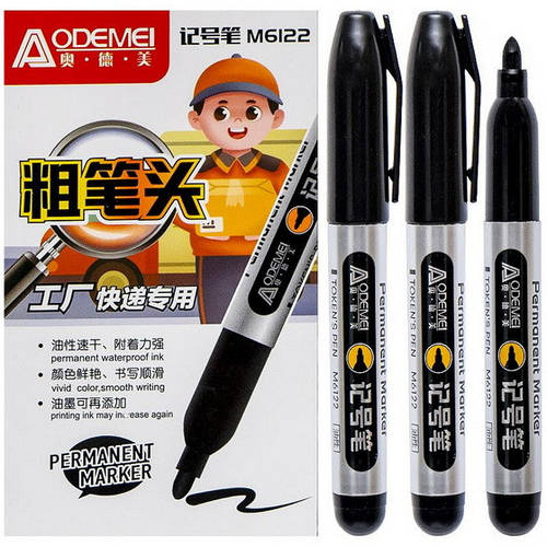 Маркер перманентний Aodemei 6122 чорний, товстий, ціна: 4.85 ₴, купити ...