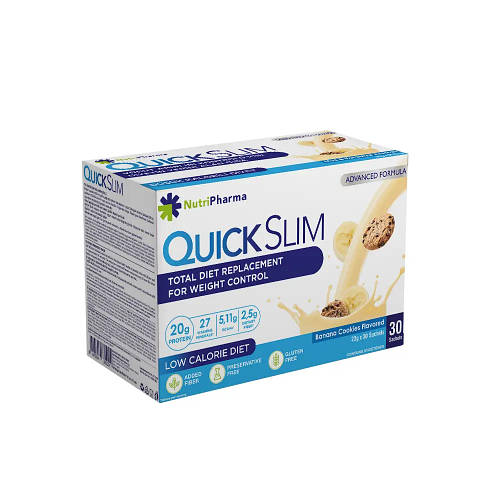 Коктейль Quick Slim Банан з печивом, 30 саше по 23 г Лівеста, ціна: 2499 ₴, купити на Prom.ua