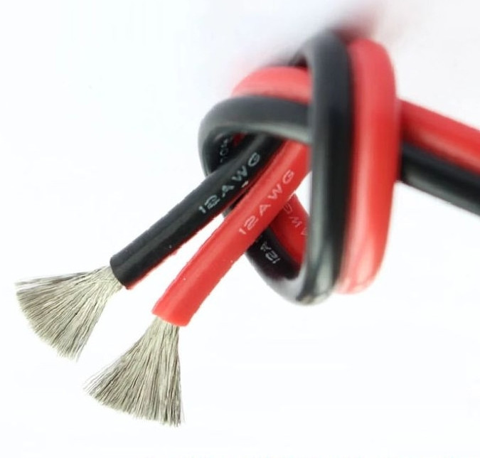 Провід силіконовий 12 AWG двожильний еластичний червоний + чорний (ID#2504012516), ціна: 230 ...