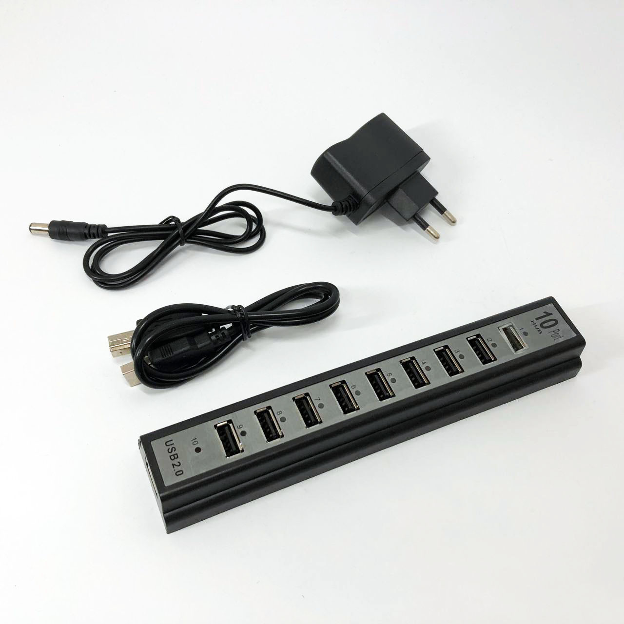 Разветвитель USB HUB на 10 портов с активной зарядкой 220V ...