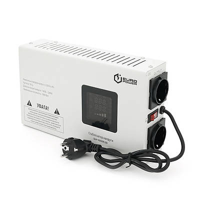 Стабілізатор напруги Europower SLIM 1000VA 700W релейний настінного монтажу 140-270V 2 розетки ...